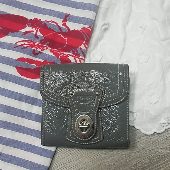 Coach | Bags | Gray Patent Leather Coach Wallet | Poshmark